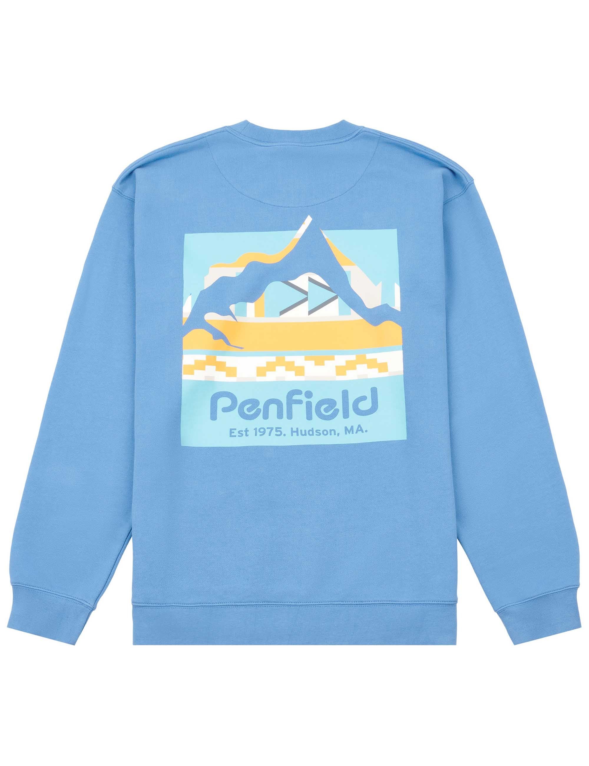 Penfield Geo Back Print Sweat - Riviera - Clothing from Fat Buddha Store UK
